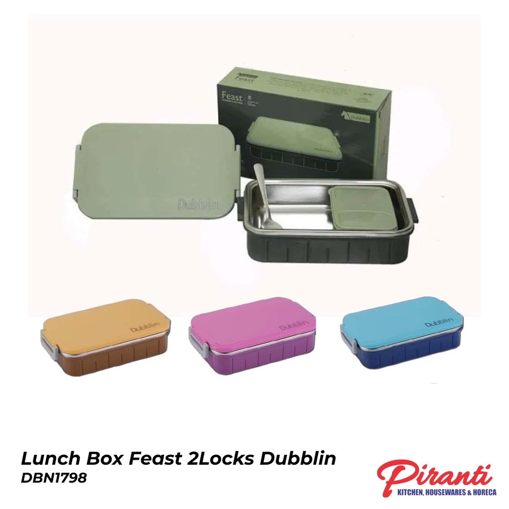 Jual Dubblin Lunch Box Feast 2Locks Kotak Makan Stainless 800mL ...