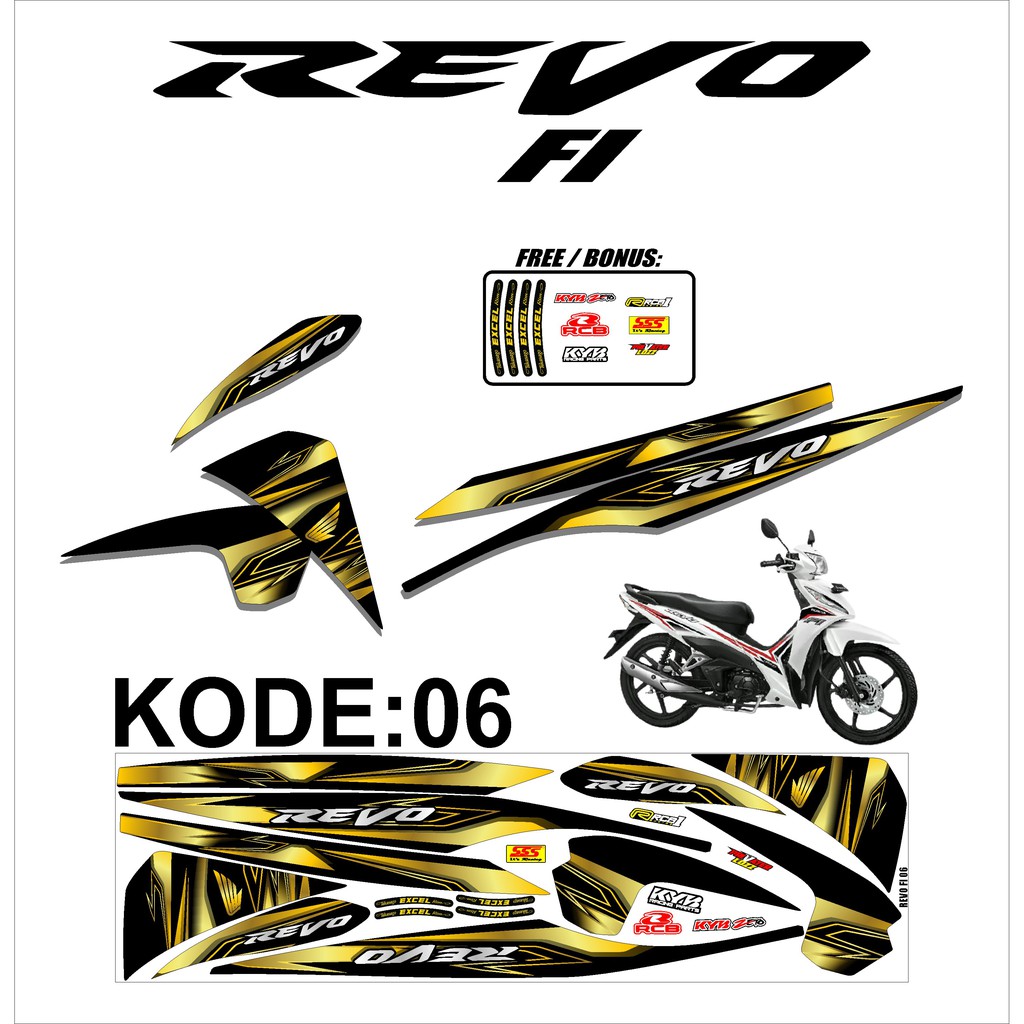 Jual (COD) Sticker Striping Revo Fi New - Lis V Revo injeksi Semifull ...