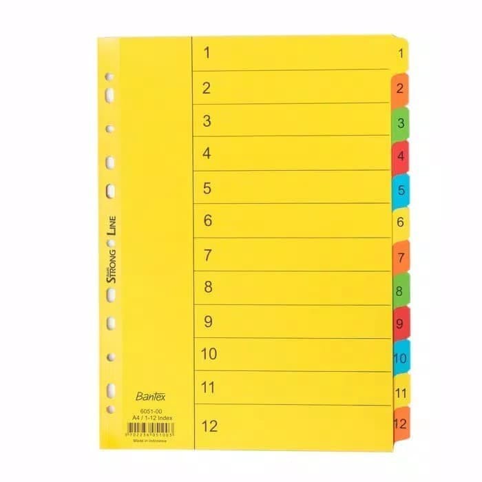 Jual Pembatas Dokumen/ Divider A4 Bantex 6051 (1-12) | Shopee Indonesia