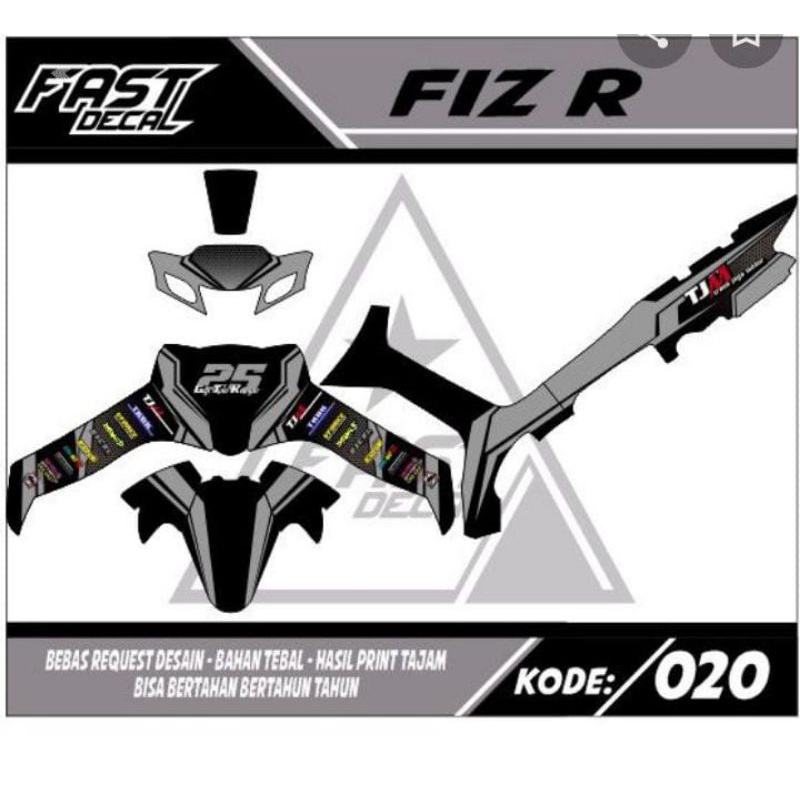 Jual Decals stiker motor Fiz r motif list racing team | Shopee Indonesia