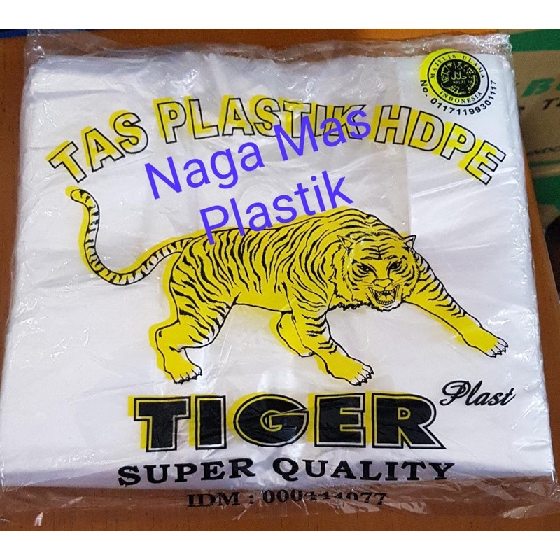 Jual Kantong Plastik Putih bening merk Tiger 3 ons.ukuran 15,24 ...