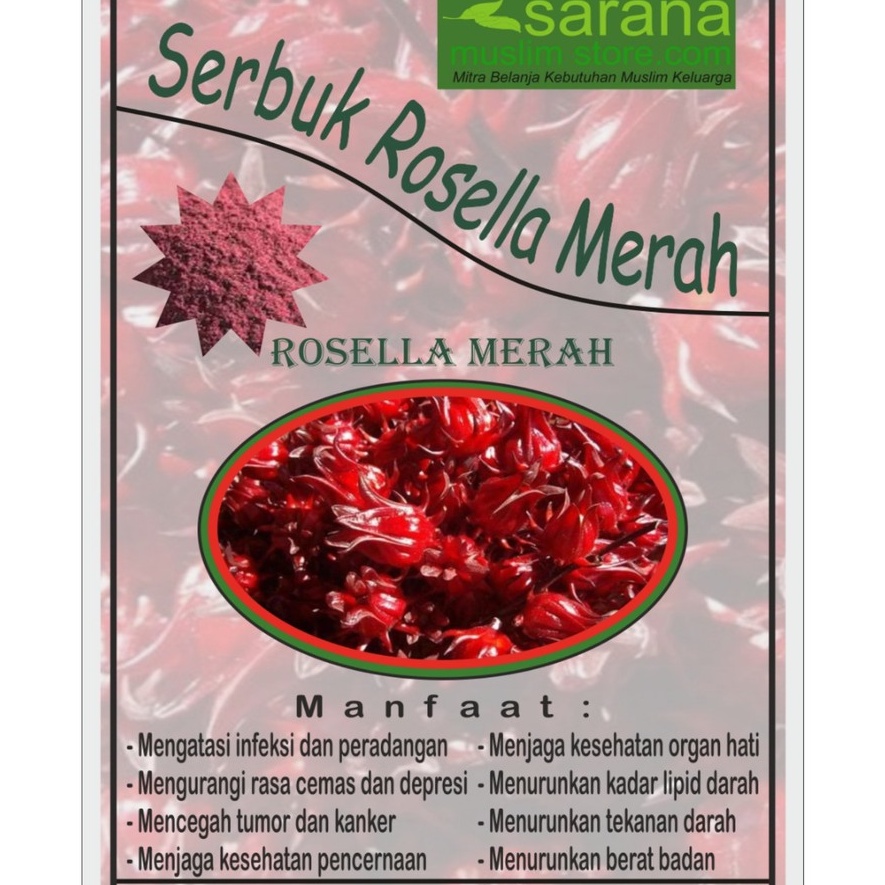 Jual Serbuk Bubuk Rosella Merah Kemasan 500gr Asli Menyegarkan dan ...