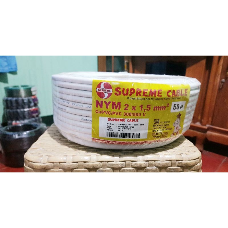 Jual kabel listrik kabel NYM 2x1.5 2x1,5 supreme PER METER METERAN SNI | Shopee Indonesia
