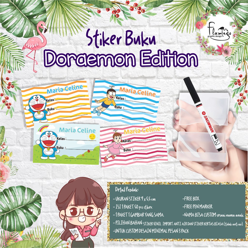 Jual STIKER LABEL BUKU SEKOLAH DORAEMON EDITION | Shopee Indonesia