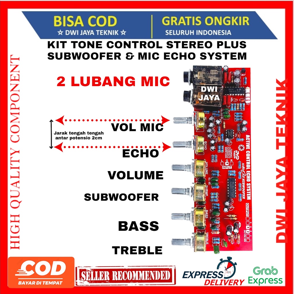 Jual Kit Tone Control Stereo Plus Subwoofer & Mic Echo System | Shopee ...
