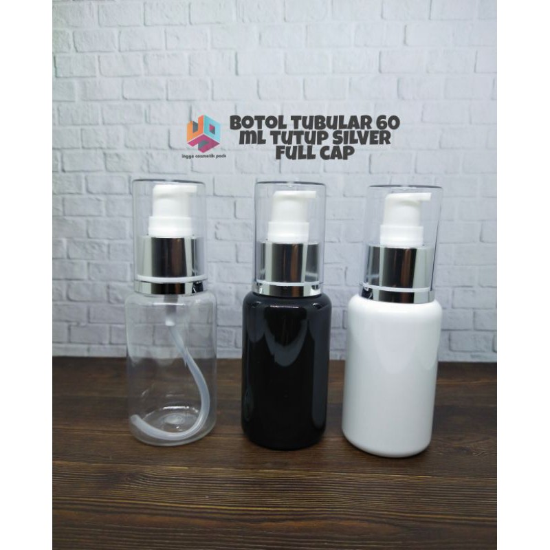 Jual BOTOL PUMP TRITMEN TUBULAR 60 ML TUTUP SILVER FULLCAP (tutup rata ...