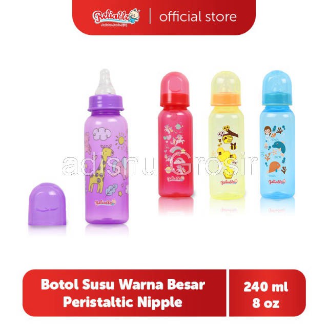Jual Reliable Botol Susu Warna Dot Peristaltic Besar 240ml RBS-8850 | Shopee Indonesia