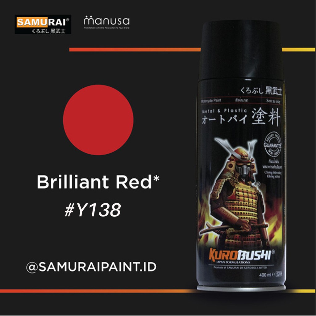 Jual Cat Semprot Samurai Paint Warna Brilliant Red Yamaha #Y138 - Cat ...
