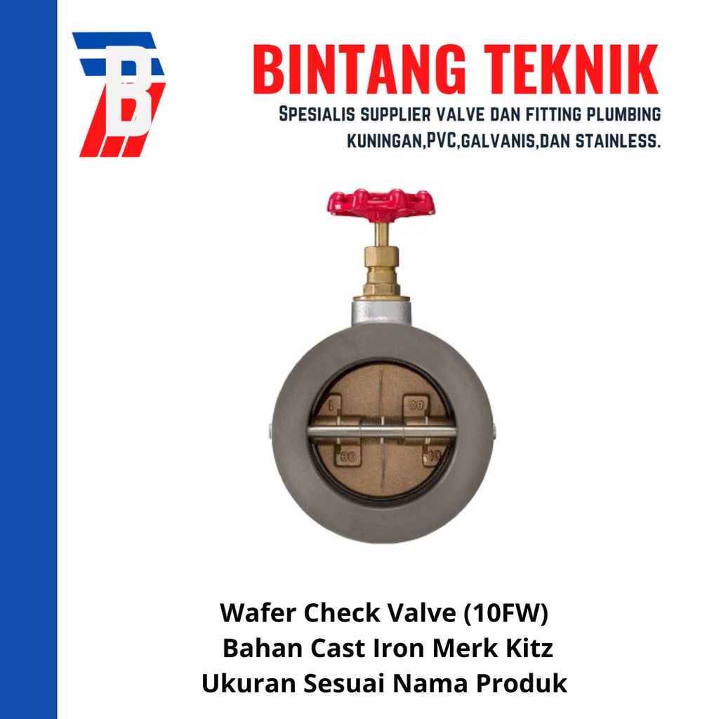Jual Wafer Check Valve 4" inch Cast Iron Kitz (10FW) | Shopee Indonesia