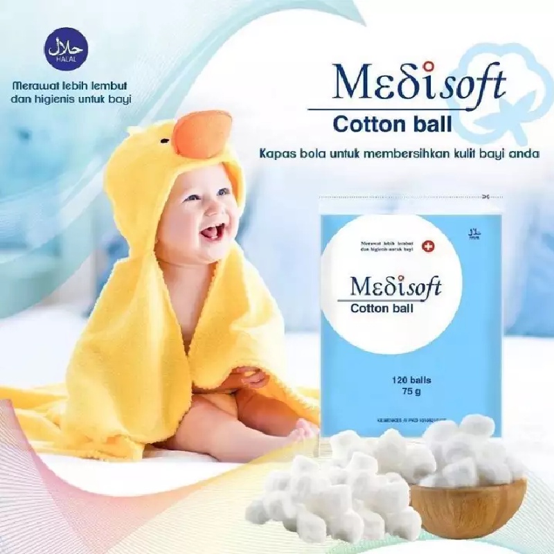 Jual MEDISOFT KAPAS COTTON BALL ISI 120 BALLS 75GR (100% ORIGINAL ...