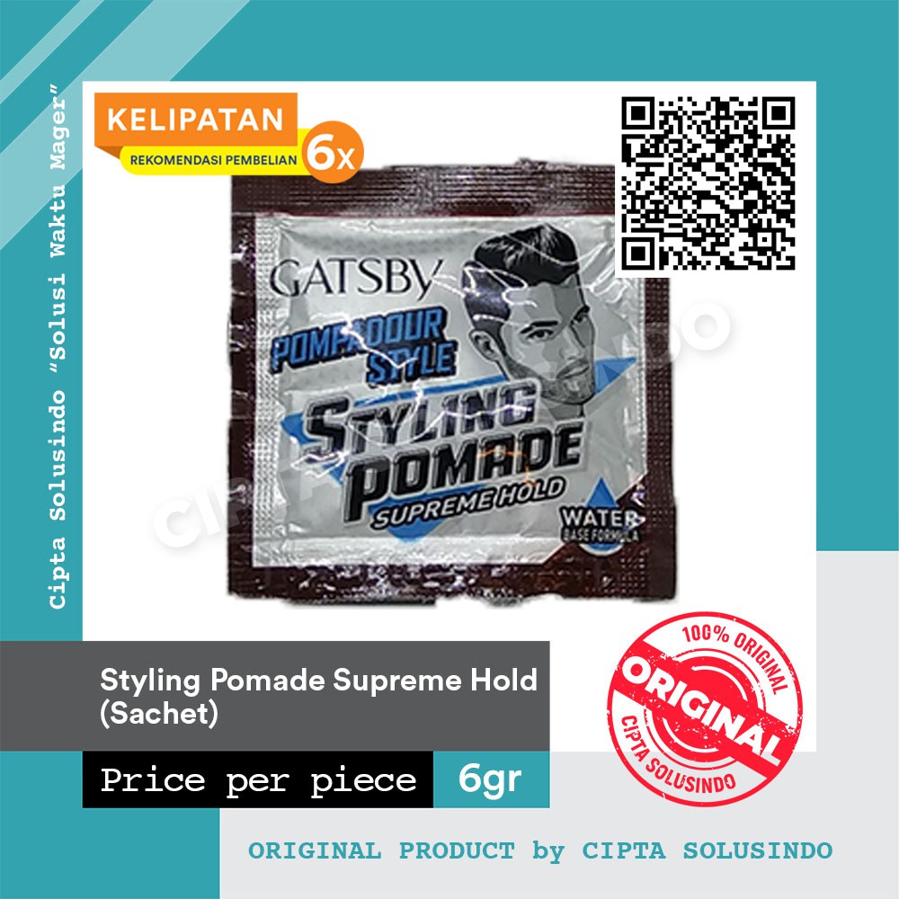 Jual Minyak rambut pomade gatsby styling pomade Supreme Hold Sachet 6g ...
