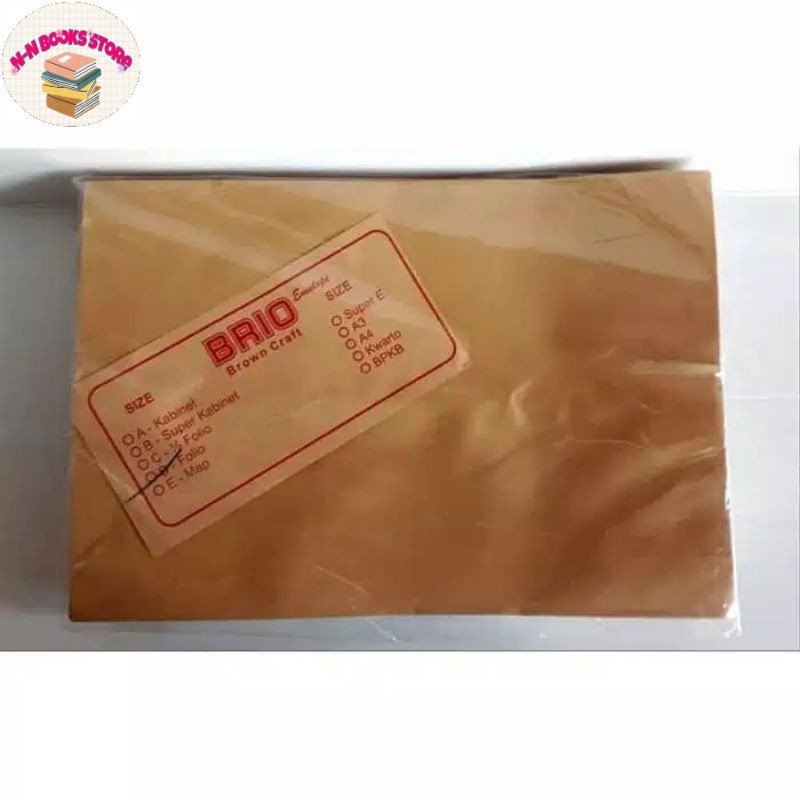 Jual Amplop Coklat Packing Olshop Ukuran FOLIO F4 MERK BRIO ISI 100 ...