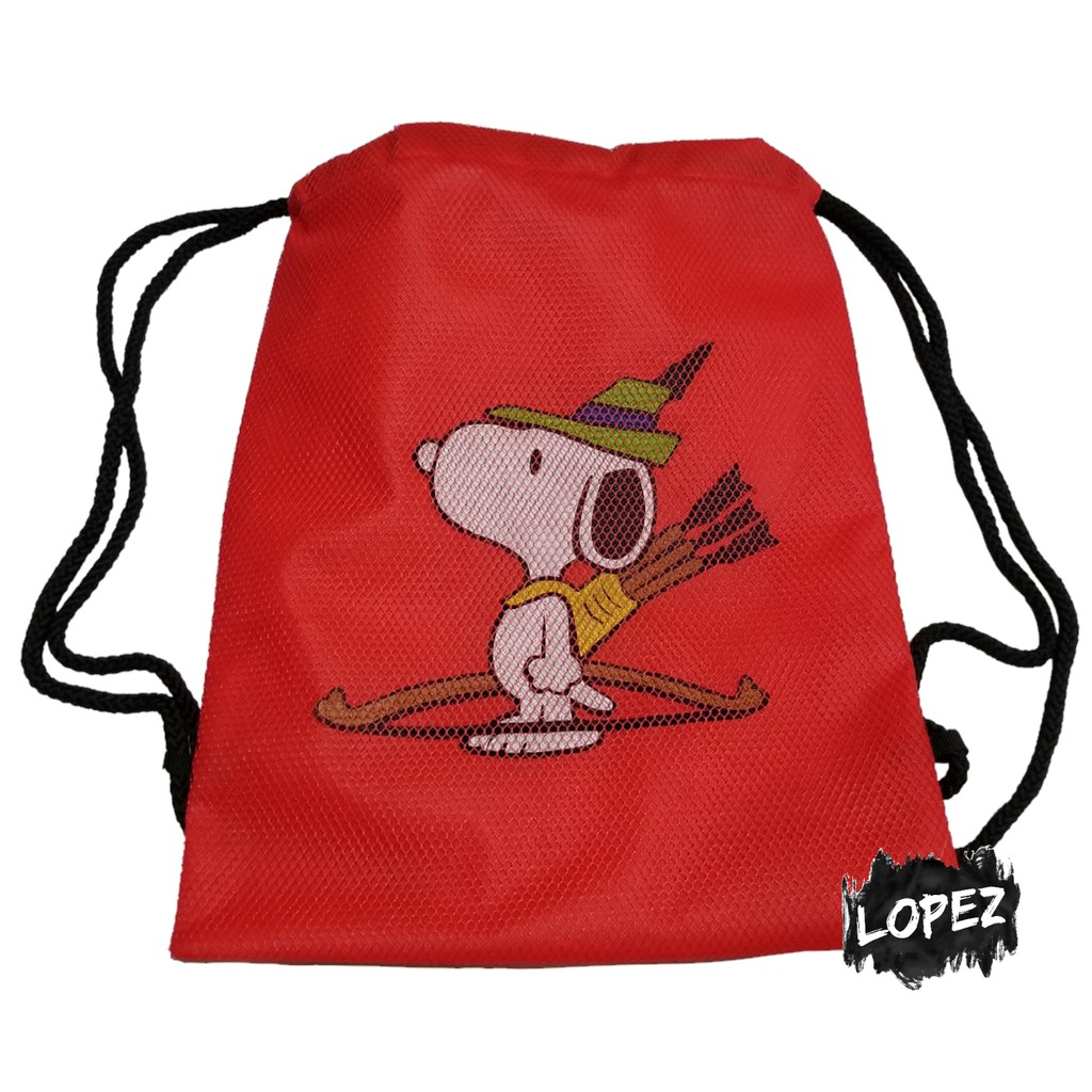 Jual Tas Jaring Snoopy Arrow / String Bag Charlie Brown Woodstock / Tas ...