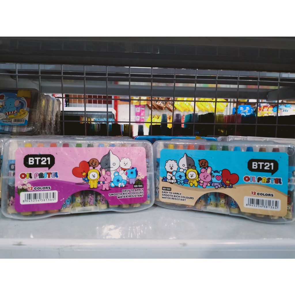 Jual CRAYON BT21 OIL PASTEL 12 WARNA/KRAYON BT21 MINI | Shopee Indonesia
