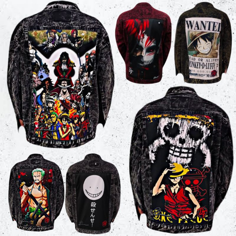 Jual [COD] READY!! JAKET JEANS ANIME PRIA WANITA ONE PIECE, DORAEMON ...