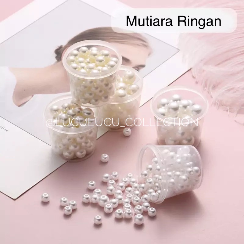 Jual Manik Mutiara Ringan (20 gram) / Manik Monte Mote Mutiara Pearl Ringan 3mm 4mm 5mm 6mm 8mm ...