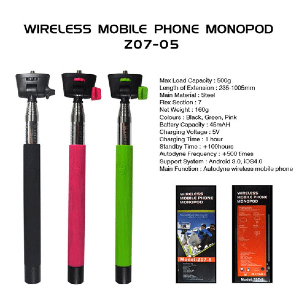 Jual ! Tongsis KJ STAR Wireless Mobile Phone Monopod For Android And ...