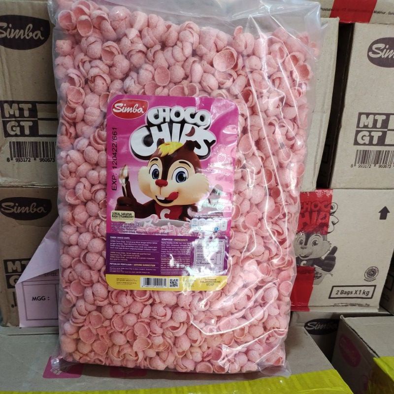 Jual SIMBA SEREAL CHOCO CHIPS COKLAT STRAWBERRY (WAJIB ADD ON BUBBLE ...