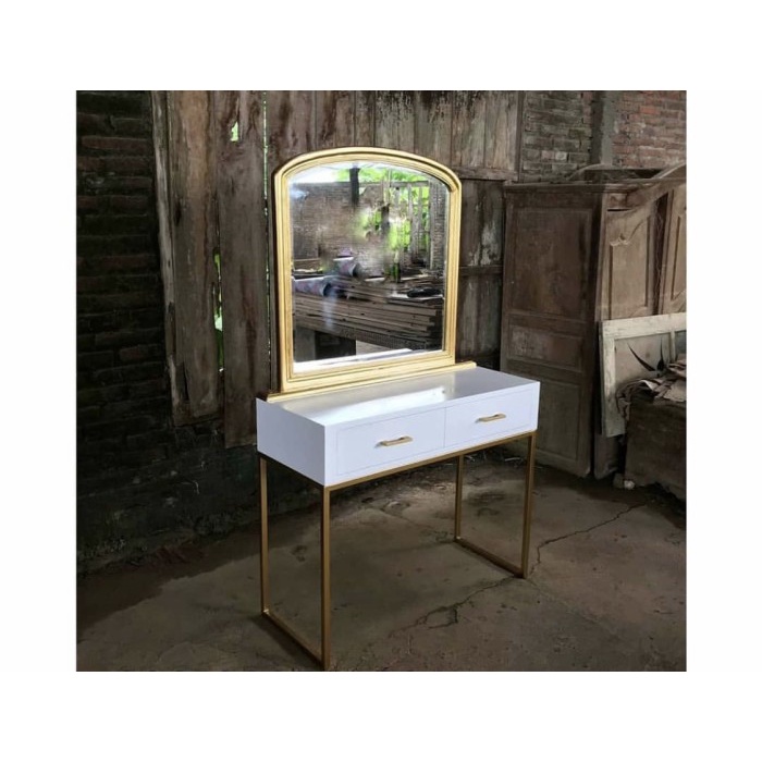 Jual Meja rias minimalis duco tolet / cermin rias besi gold | Shopee ...