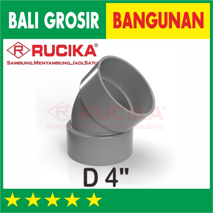 Jual 4" KNEE KENI L ELBOW 45 D RUCIKA FITTING PIPA PVC | Shopee Indonesia