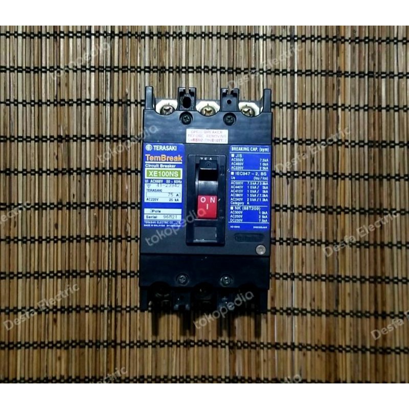 Jual MCCB Kapal Terasaki XE100NS 3 Phase 75A | Shopee Indonesia