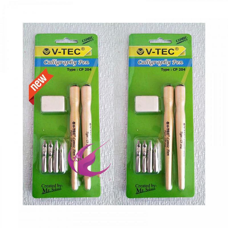 Jual V-Tec Comic Calligraphy Pen Tools Set CP-204 Comic Pen | Shopee ...