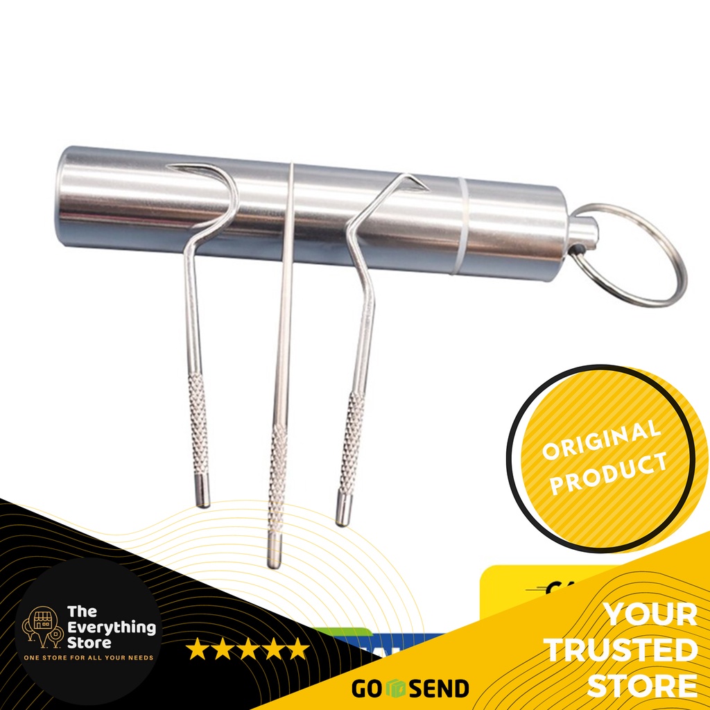 Jual Tusuk Gigi Stainless Steel Portable Besi Toothpick Travel Tooth ...