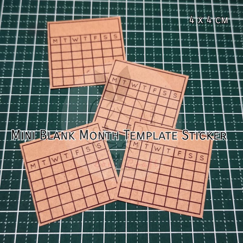Jual READY LC Mini Blank Month / Bulan Template Sticker Kraft isi 12pcs ...
