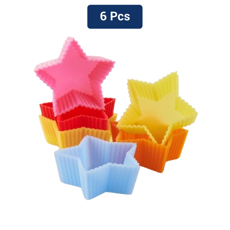 Jual Cookshabit Deluxe Cetakan Kue / Muffin Cups Star Mini Set 6 pcs ...