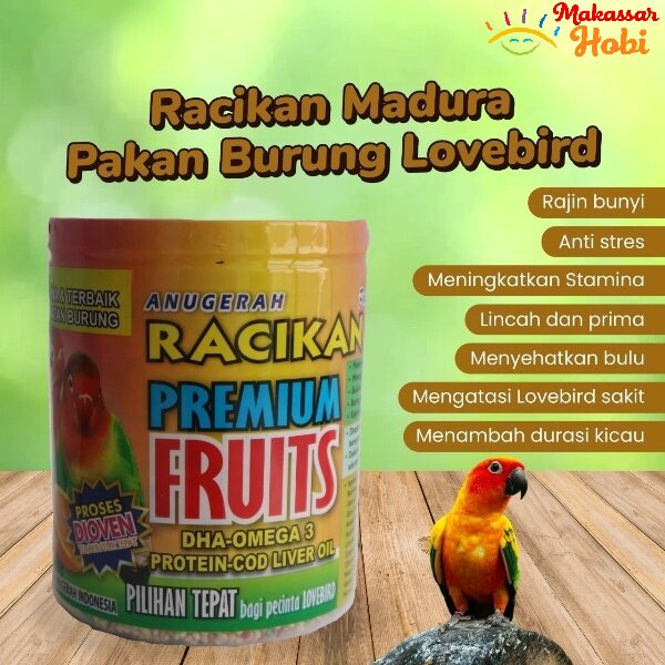 Jual Racikan Madura Lovebird Premium Fruits Pakan Makanan Burung Love ...