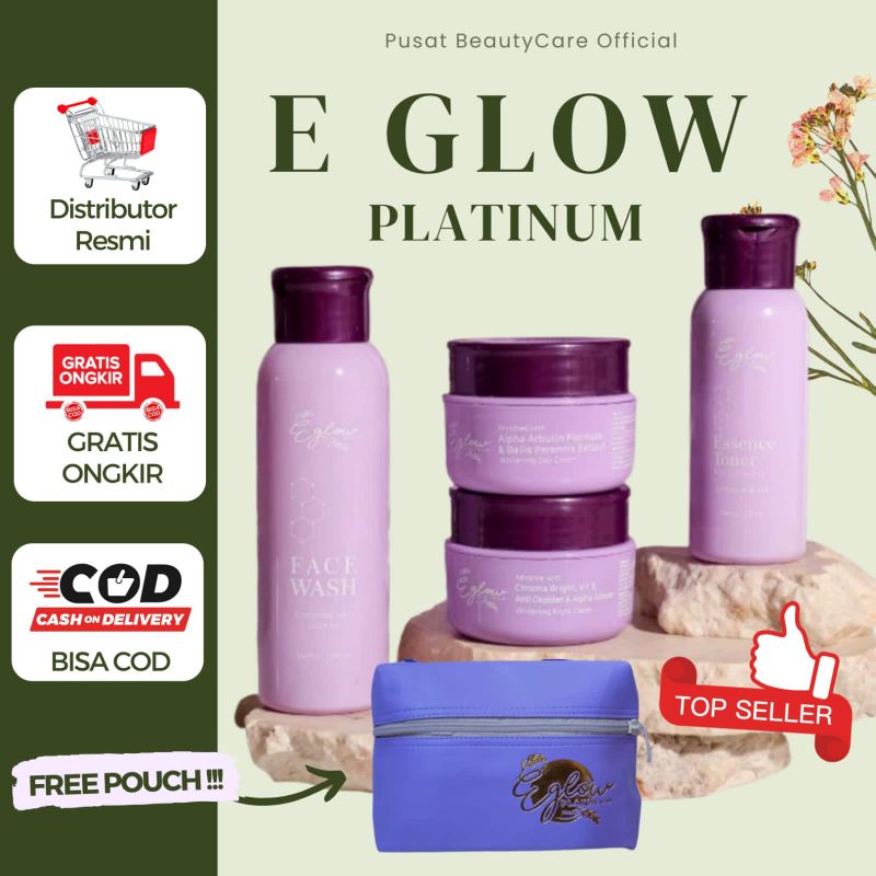 Jual Paket EGlow Platinum EGlow Platinum Whitening Acne Series | Shopee ...
