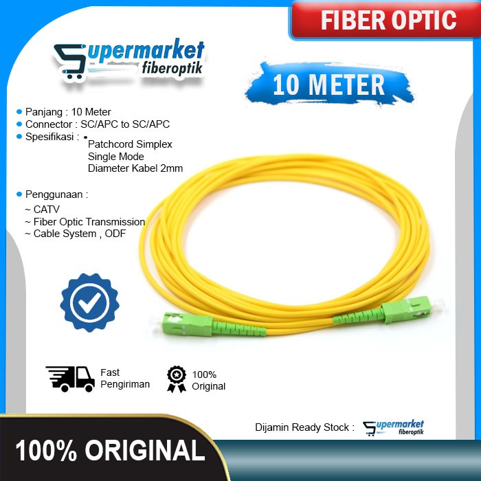 Jual Patch Cord 10M SC SC APC Kabel Fiber Optik Patchcord 10 Meter ...