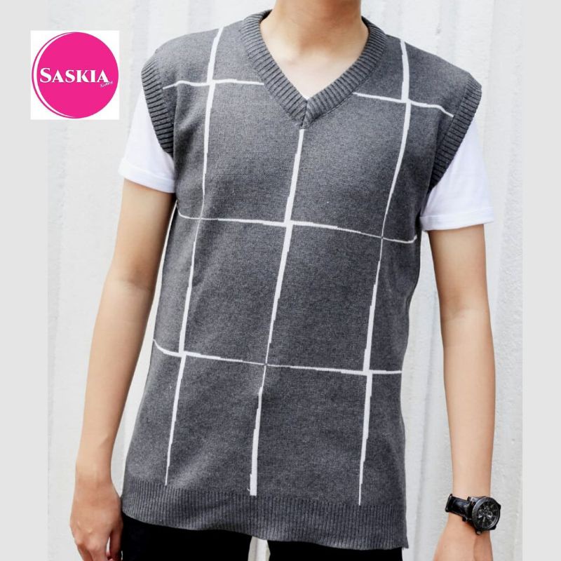 Jual rompi sweater rajut vest top pria#rajut pria#pakaian pria#rompi ...