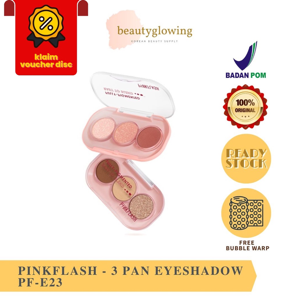 Jual PINKFLASH 3 PAN EYESHADOW PF-E23 /3 Shades Eyeshadow Palette ...