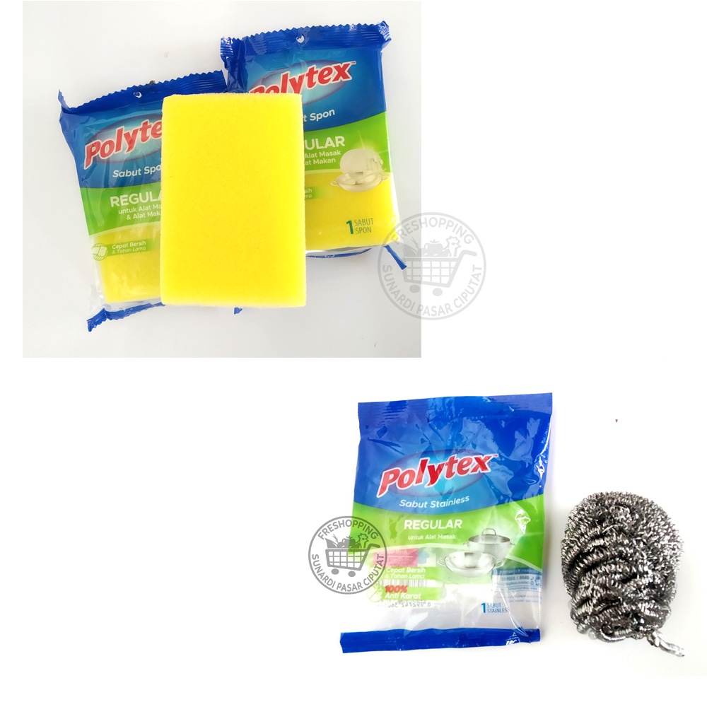 Jual Sabut stainless & spon cuci piring Polytex /bungkus | Shopee Indonesia