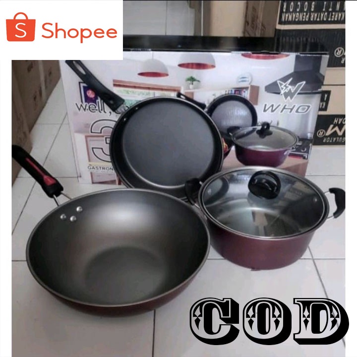 Jual MURAH PANCI TEFLON SERIES SET WHO 3 PCS ORIGINAL SNI MANTAP ...