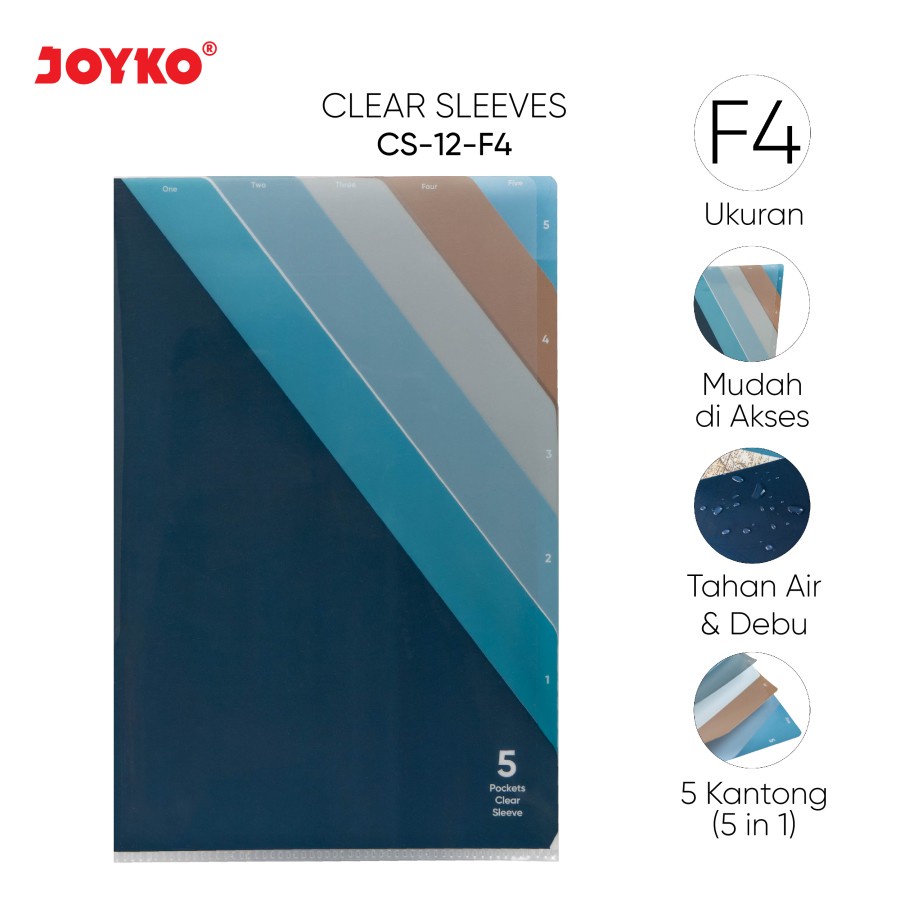 Jual Pocket Clear Sleeves F4 / Map Bersekat 5 Joyko | Shopee Indonesia