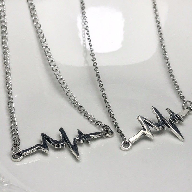 Jual heart rate necklace // kalung stainless (ANTI KARAT) simple korea ...