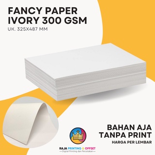 Jual KERTAS BAHAN FANCY PAPER IVORY 300GSM A3+ 325X487mm TANPA PRINT ...