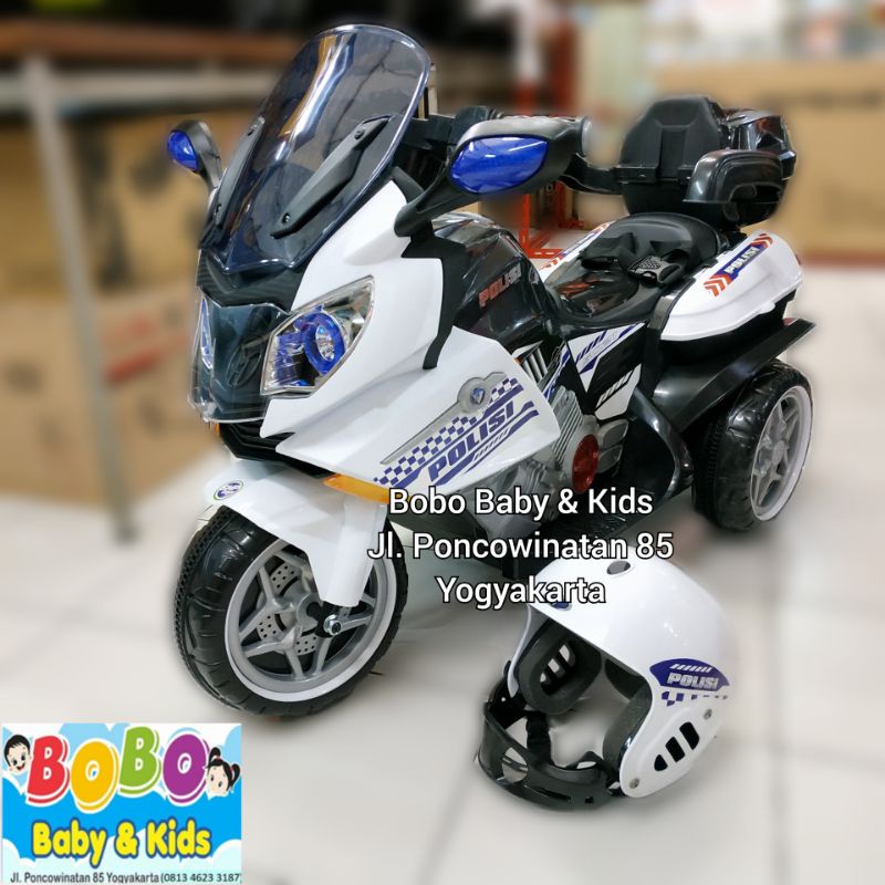 Jual Mainan Motor Aki R/C Polisi GARANSI 18BLN Motoran Aki Anak Motor ...