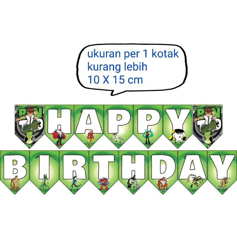 Jual banner garland bunting flag happy birthday ulang tahun karakter ...