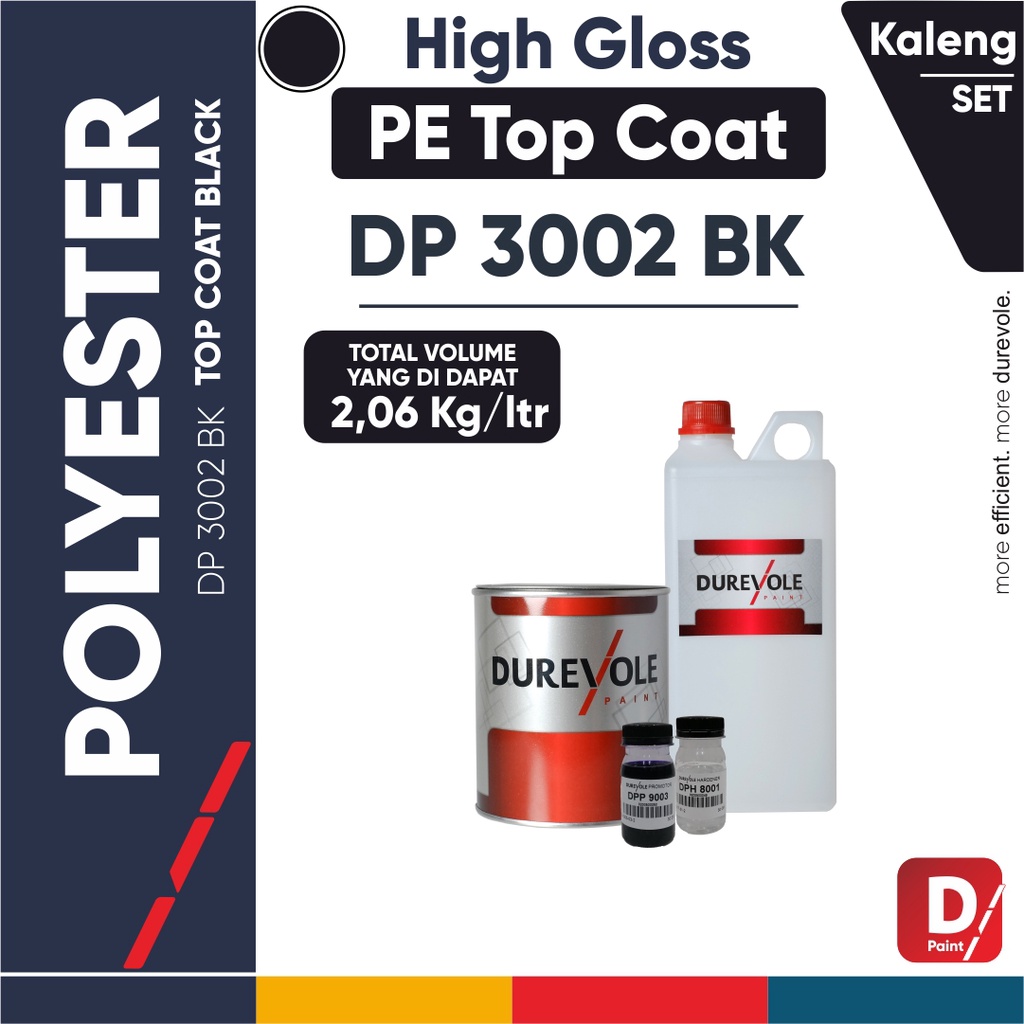 Jual DUREVOLE POLYESTER TC BLACK DP 3002 BK (KALENG SET + THINNER ...