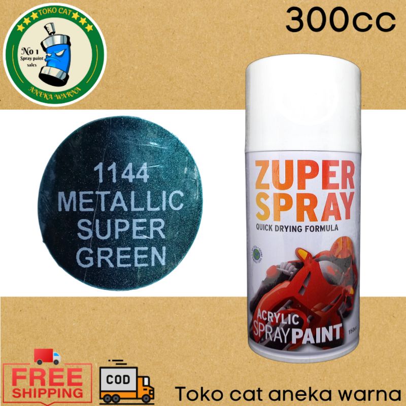 Jual cat semprot 300cc metallic metalik super green hijau zuper spray ...