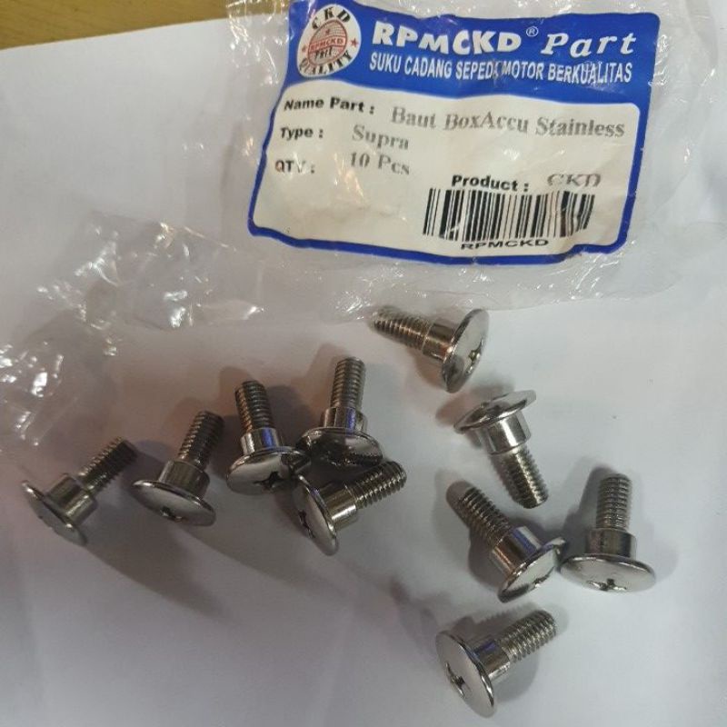 Jual BAUT BODY MOTOR SUPRA GRAND SET 10 PCS BOX ACCU STAINLESS RPM CKD ...