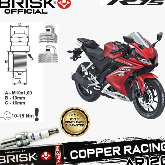 Jual Busi Brisk Copper Racing Tipe Ar12C Yamaha R15 / R 15 V3 | Shopee ...