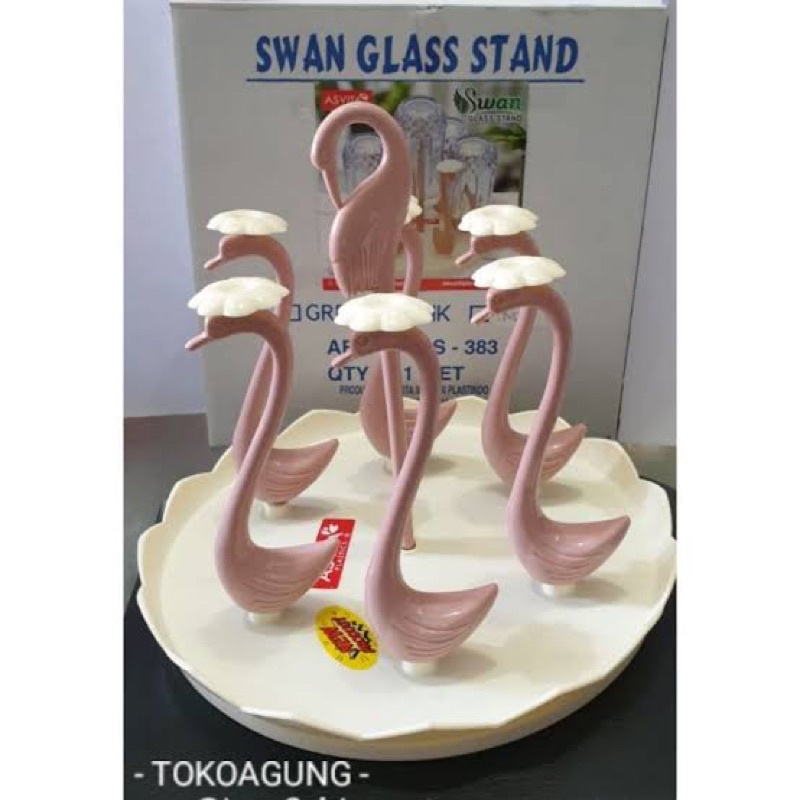 Jual PROMO | Glass stand/Tempat gelas berdiri/Rak tempat gelas plastik Swan 7 sekat Asvita ...