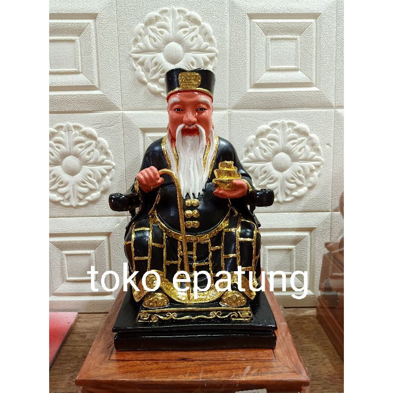 Jual patung datuk natuk pak haji tongkat baju hitam fiber 12 inch ...