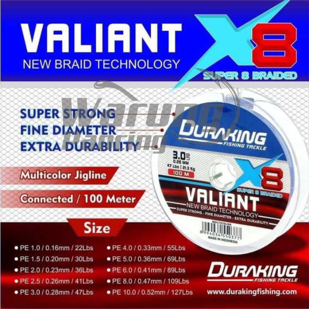 Jual SENAR PANCING BENANG PE DURAKING VALIANT X8 SUPER 8 BRAIDED ...