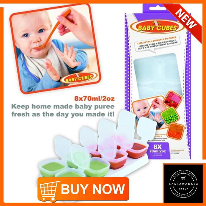 Jual BABY CUBES CONTAINER MPASI 70ML (8 IN 1) Tempat MPSI Wadah MPASI ...