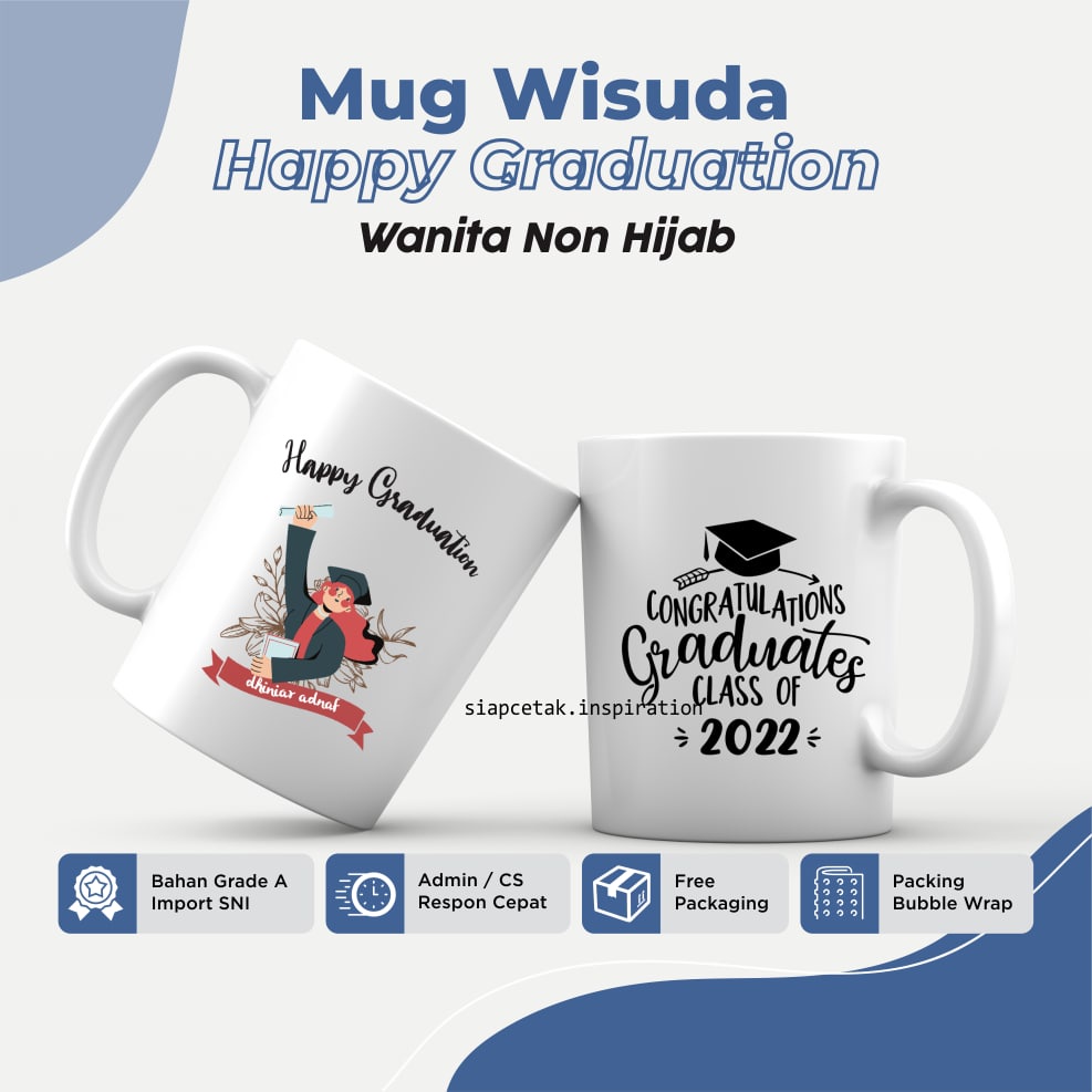 Jual Mug Wisuda Merah Custom Nama Hadiah Graduate Kado Unik Murah ...